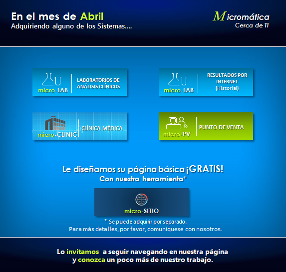 - microLAB, Sistema para laboratorios de análisis clínicos